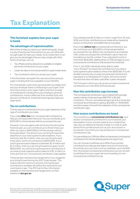 Tax Super Fact Sheet