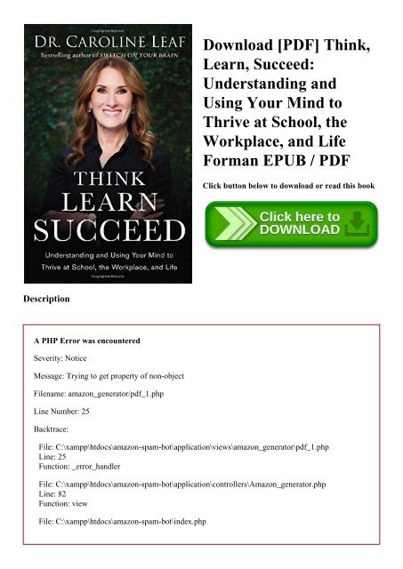 Download [PDF] Think Learn Succeed Understanding and Using Your Mind to ...