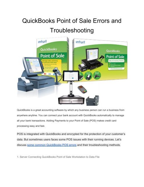 Troubleshooting Steps of QuickBooks Point of Sale Errors by PosTechie