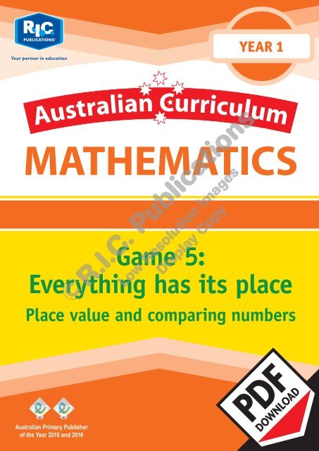 RIC-20288_Maths_games_for_the_Australian_Curriculum_Year_1_Game_5_Place ...