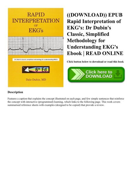 ((DOWNLOAD)) EPUB Rapid Interpretation of EKG's Dr Dubin's Classic ...
