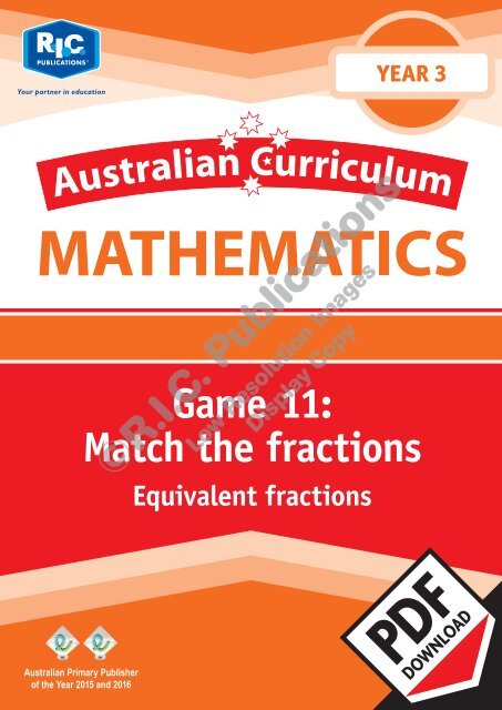 RIC-20330_Maths_games_for_the_Australian_Curriculum_Year_3_Game_11 ...