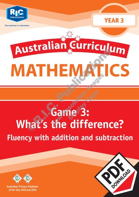 RIC-20334_Maths_games_for_the_Australian_Curriculum_Year_3_Game_3 ...