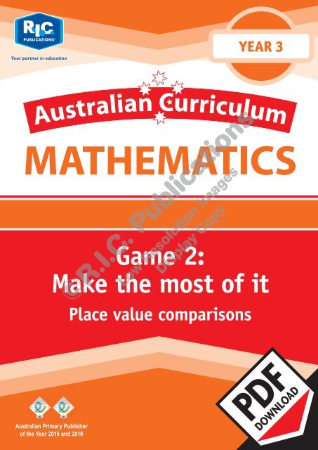 RIC-20333_Maths_games_for_the_Australian_Curriculum_Year_3_Game_2_Place ...