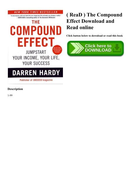 ( ReaD ) The Compound Effect Download and Read online