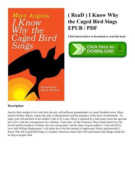 ( ReaD ) I Know Why the Caged Bird Sings EPUB PDF