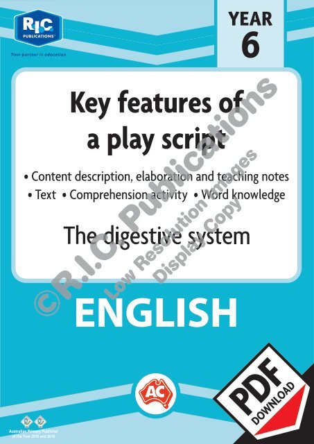 30114 The digestive system - Key features of a play script