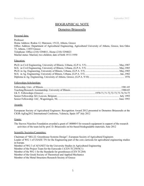 BIOGRAPHICAL NOTE - Home