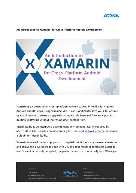 An introduction to Xamarin for cross-platform Android development