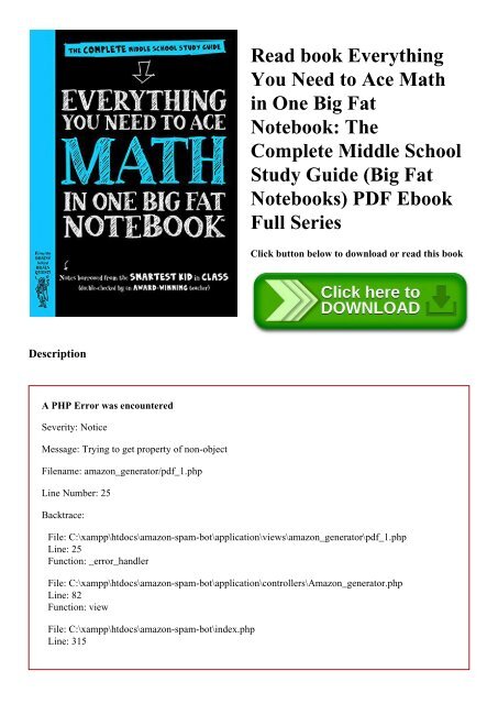 Read book Everything You Need to Ace Math in One Big Fat Notebook The ...