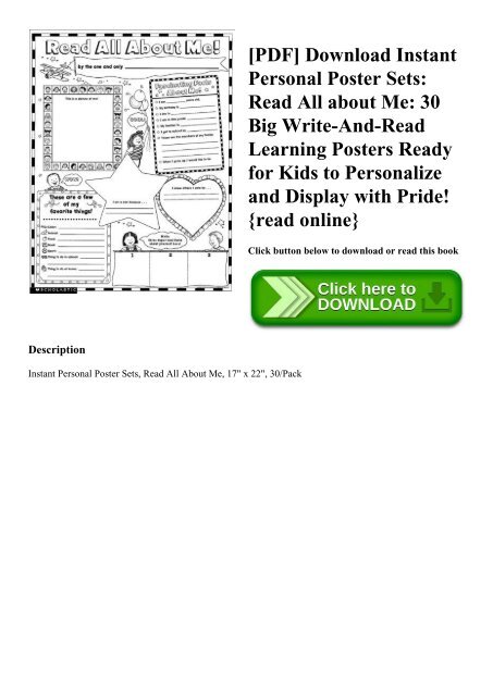 Read All About Me Poster Printable