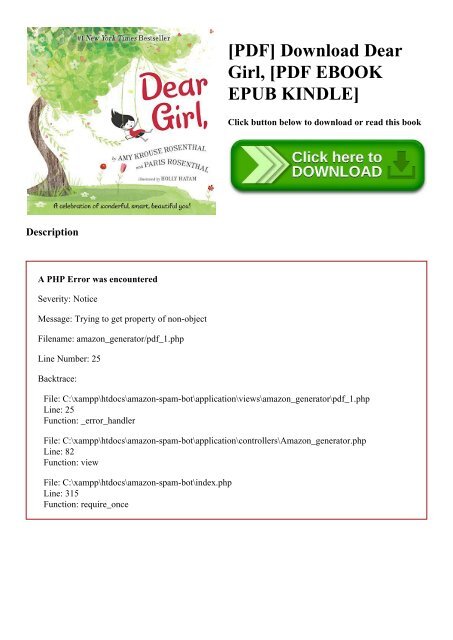 [PDF] Download Dear Girl [PDF EBOOK EPUB KINDLE]