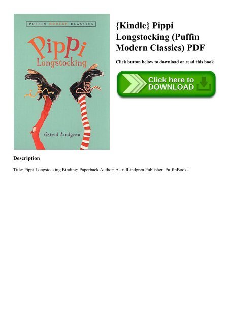{Kindle} Pippi Longstocking (Puffin Modern Classics) PDF