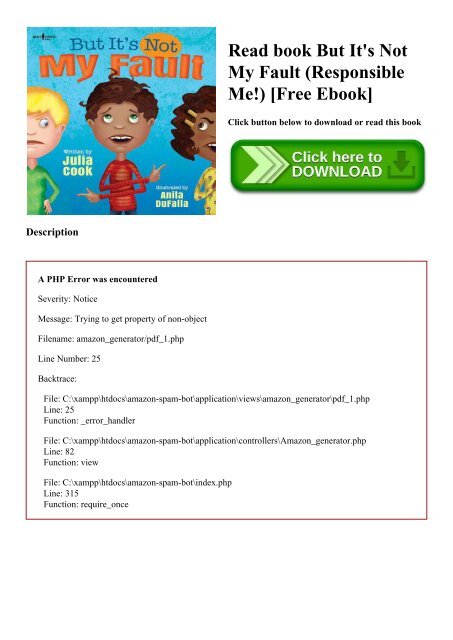 Read book But It's Not My Fault (Responsible Me!) [Free Ebook]