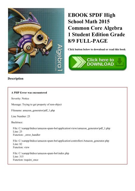EBOOK $PDF High School Math 2015 Common Core Algebra 1 Student Edition ...