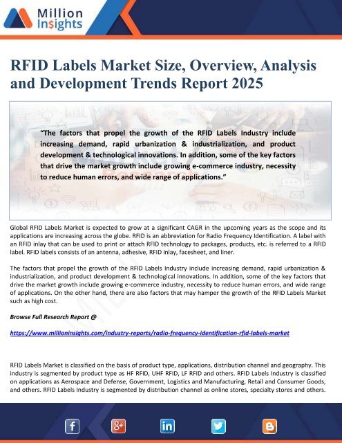 RFID Labels Market Size, Overview, Analysis and Development Trends ...