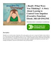 PDF-DOWNLOAD What Were You Thinking?: A Story About Learnig to Control ...