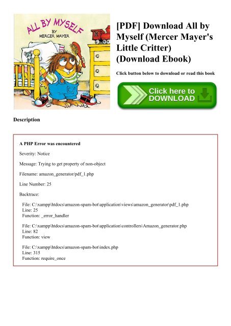 [PDF] Download All by Myself (Mercer Mayer's Little Critter) (Download ...