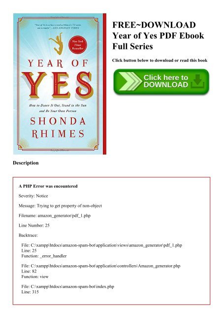 FREE~DOWNLOAD Year of Yes PDF Ebook Full Series