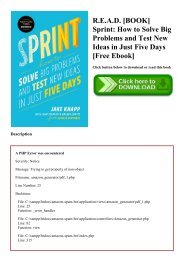 { PDF } Ebook Sprint How to Solve Big Problems and Test New Ideas in ...