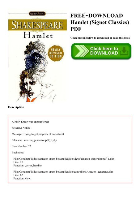 FREE~DOWNLOAD Hamlet (Signet Classics) PDF