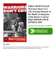 (READ-PDF!) Warriors Don't Cry A Searing Memoir of the Battle to ...