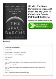 Ebooks download The Space Barons: Elon Musk, Jeff Bezos, and the Quest ...