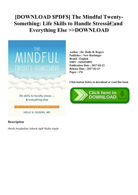 [DOWNLOAD $PDF$] The Mindful Twenty-Something Life Skills to Handle ...