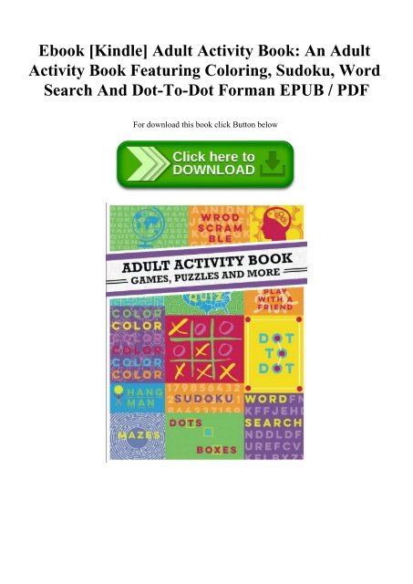 Ebook [Kindle] Adult Activity Book An Adult Activity Book Featuring ...