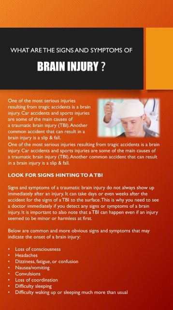What Are The Signs And Symptoms Of Brain Injury