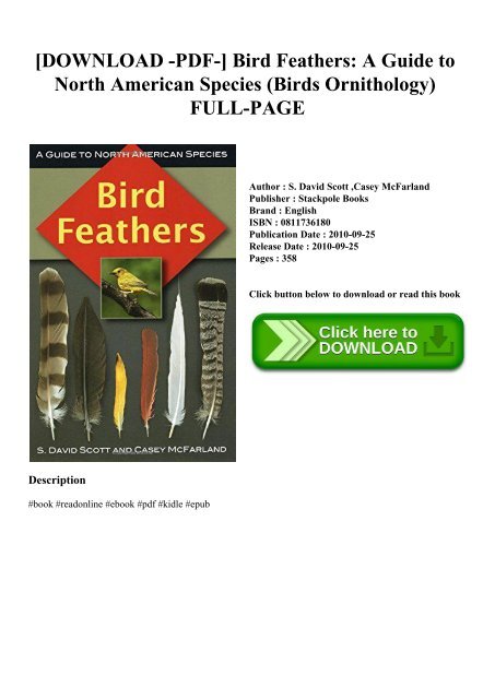 [DOWNLOAD -PDF-] Bird Feathers A Guide to North American Species (Birds ...