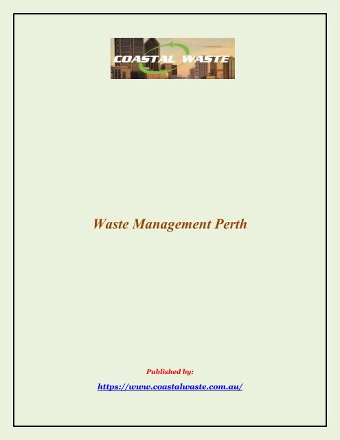 Waste Management Perth