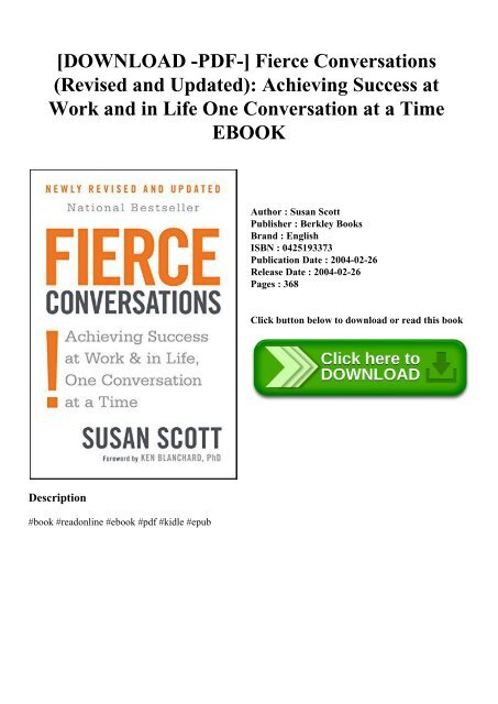 [DOWNLOAD -PDF-] Fierce Conversations (Revised and Updated) Achieving ...