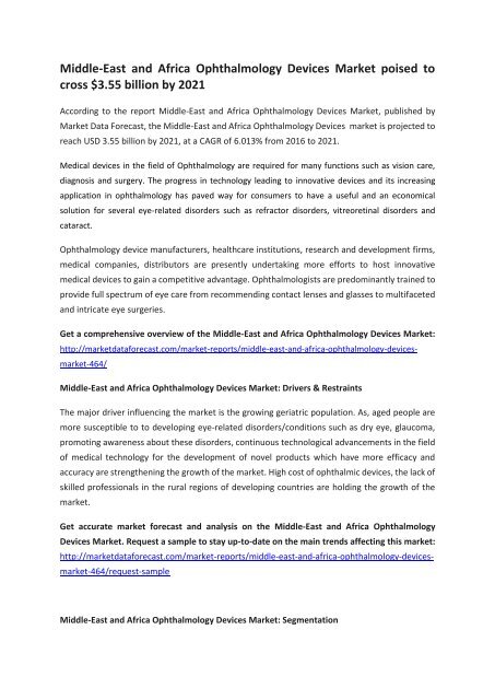 MEA Opthalmology Devices