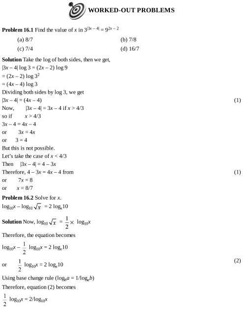 WORKED-OUT PROBLEMS Probl