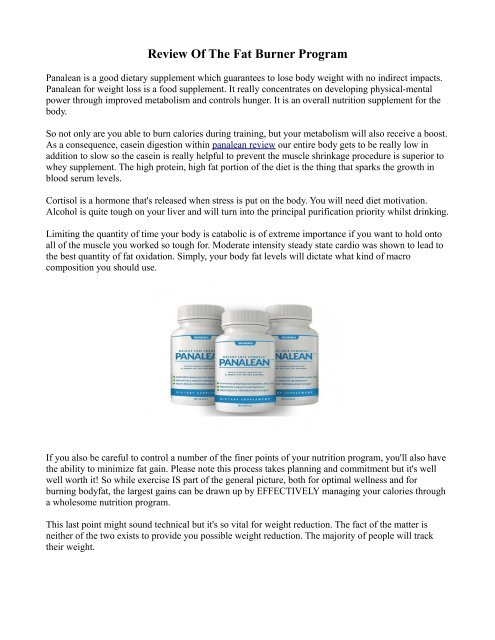 Review Of The Fat Burner Program