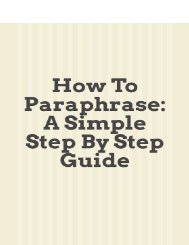 How to Paraphrase: a Simple Step by Step Guide