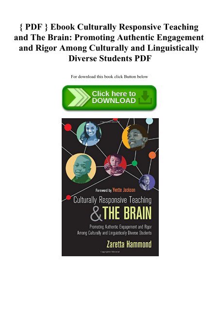{ PDF } Ebook Culturally Responsive Teaching and The Brain Promoting ...