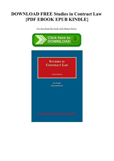 Download Free Studies In Contract Law Pdf Ebook Epub Kindle