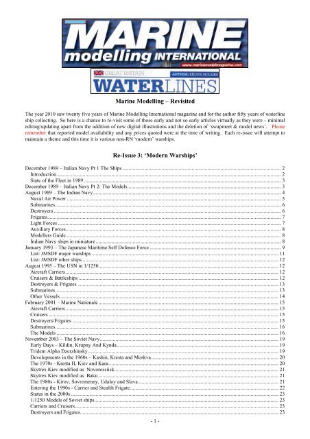 Marine Modelling – Revisited Re-Issue 3: 'Modern Warships'
