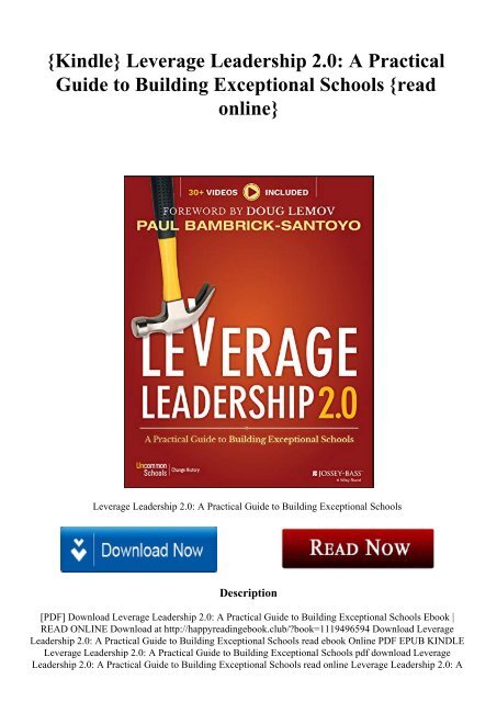 {Kindle} Leverage Leadership 2.0 A Practical Guide to Building Exceptional Schools {read online}