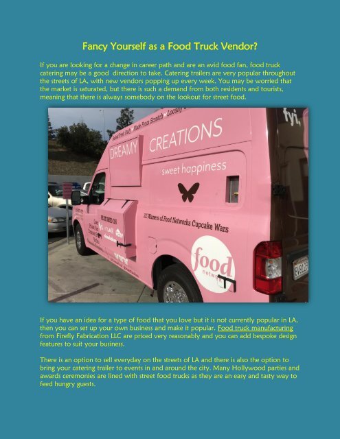 Design Your Own Food Truck