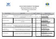 GEGM - Série du Bac - Portail de la Faculté des Sciences et ...