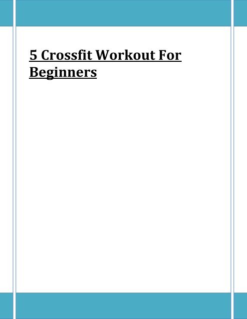 5 Crossfit Workout For Beginners