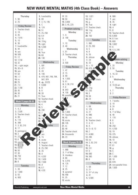 NEW WAVE MENTAL MATHS (4t