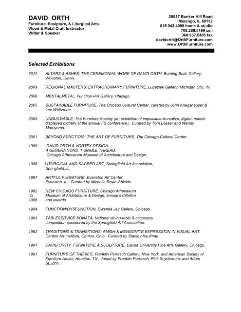 DAVID ORTH - Orth Furniture