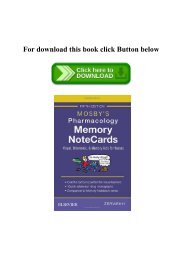 Download (PDF) Mosby's Pharmacology Memory NoteCards: Visual, Mnemonic ...