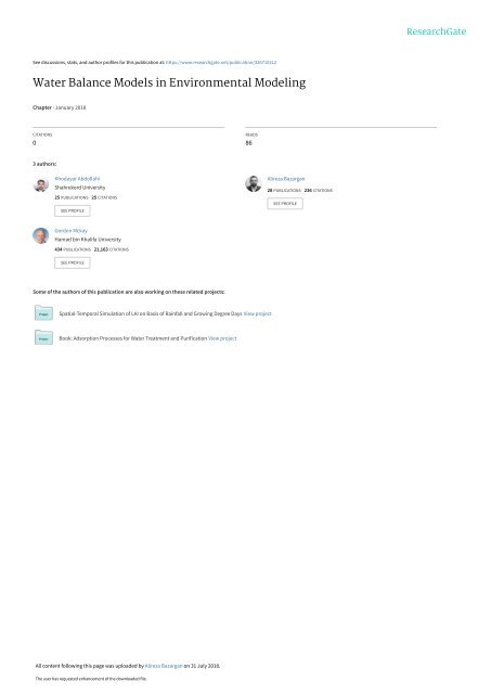 WaterBalanceModelsinEnvironmentalModelling