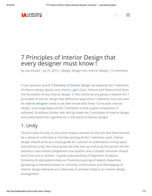 7 Principles of Interior Design that every designer must know ...