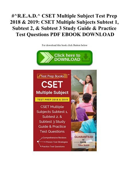 #^R.E.A.D.^ CSET Multiple Subject Test Prep 2018 & 2019 CSET Multiple ...